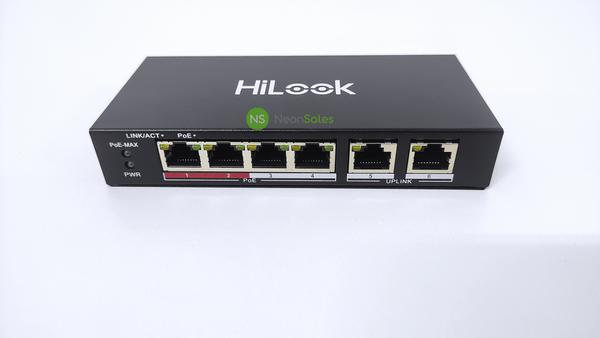 HILOOK 4 PORT POE SWITCH 10/100MBPS NS-0106P-35 | NeonSales