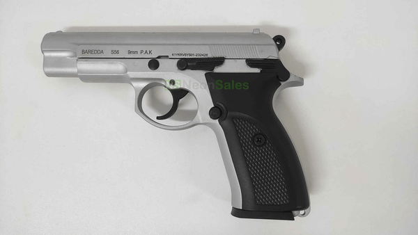 BAREDDA S56 BLANK GUN - MATTE CHROME | Neon Sales – NeonSales