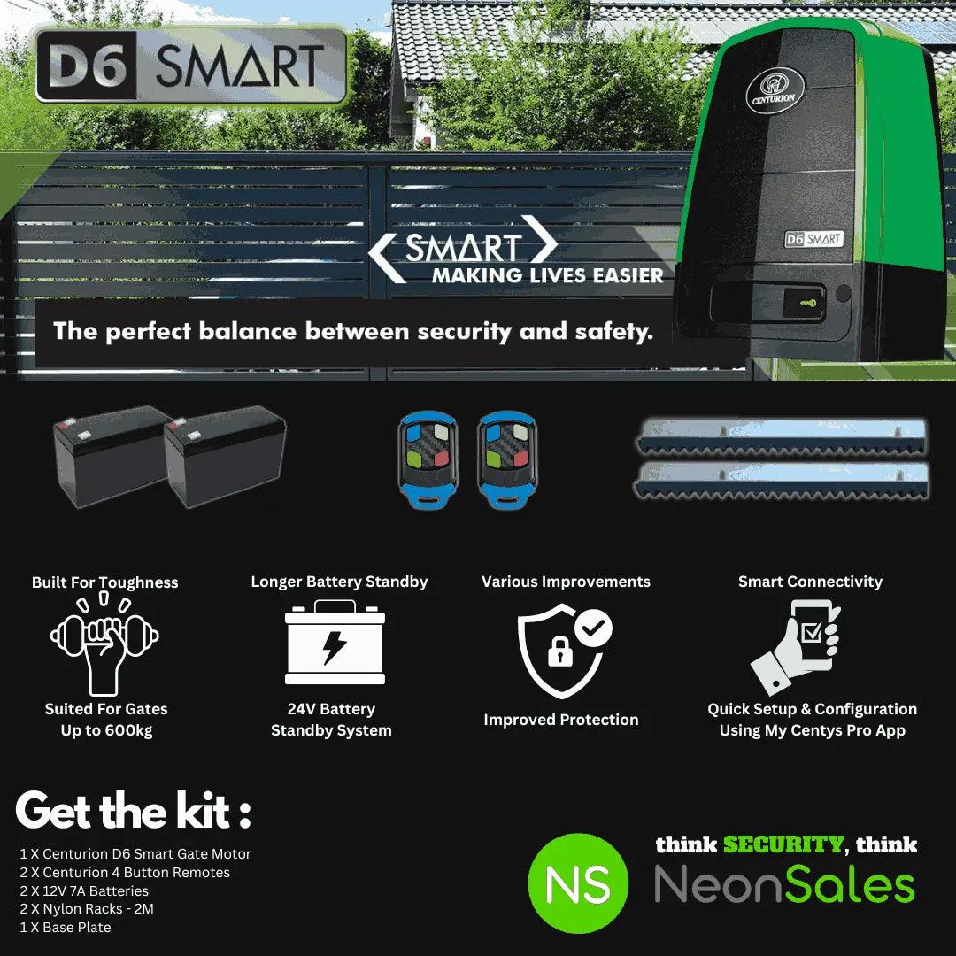 CENTURION D6 SMART MOTOR KIT + 2 RACKS + 2 BATTERY – NeonSales