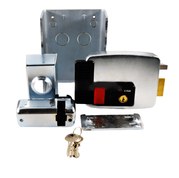 CISA ELECTRIC RIM GATE LOCK RHS W/ BUTTON - INWARD | NeonSales