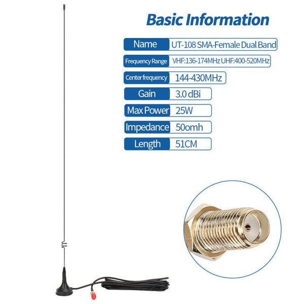NAGOYA UT-108UV MAGNETIC BASE CAR AERIAL (SMA-M) | Neon Sales – NeonSales