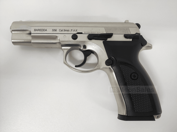 BAREDDA S56 BLANK GUN - SATIN CHROME | Neon Sales – NeonSales