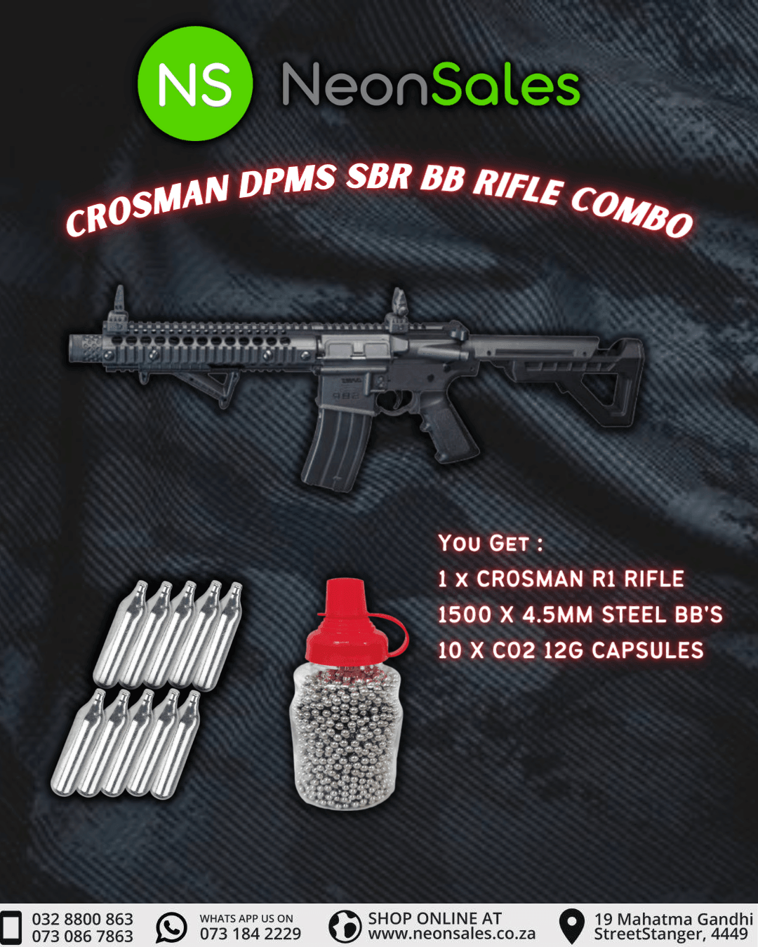 CROSMAN DSBR RIFLE DPMS SBR FULL AUTO .177 – NeonSales